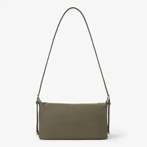 Fendi Baguette® 26424 Khaki Green Canvas Bag With Stencil Print